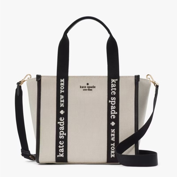 kate spade | Bags | Kate Spade Kip Canvas Small Tote Crossbody Natural ...